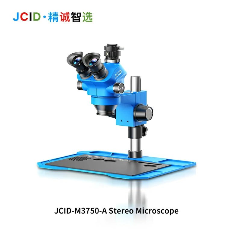 JCID M3750A 7-50X Synchronous Zoom Trinocular Stereo Microscope with ...